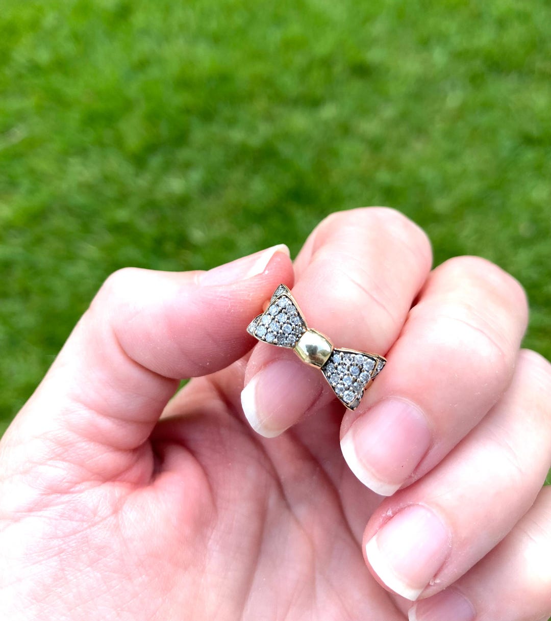 Bow Diamond Ring,vintage Diamond Ring, Vintage Bow 10k Ring, Vintage 10k Ring, Bow Ring, Not 14k ...