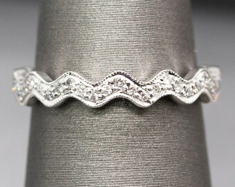 Diamond wave ring | Etsy