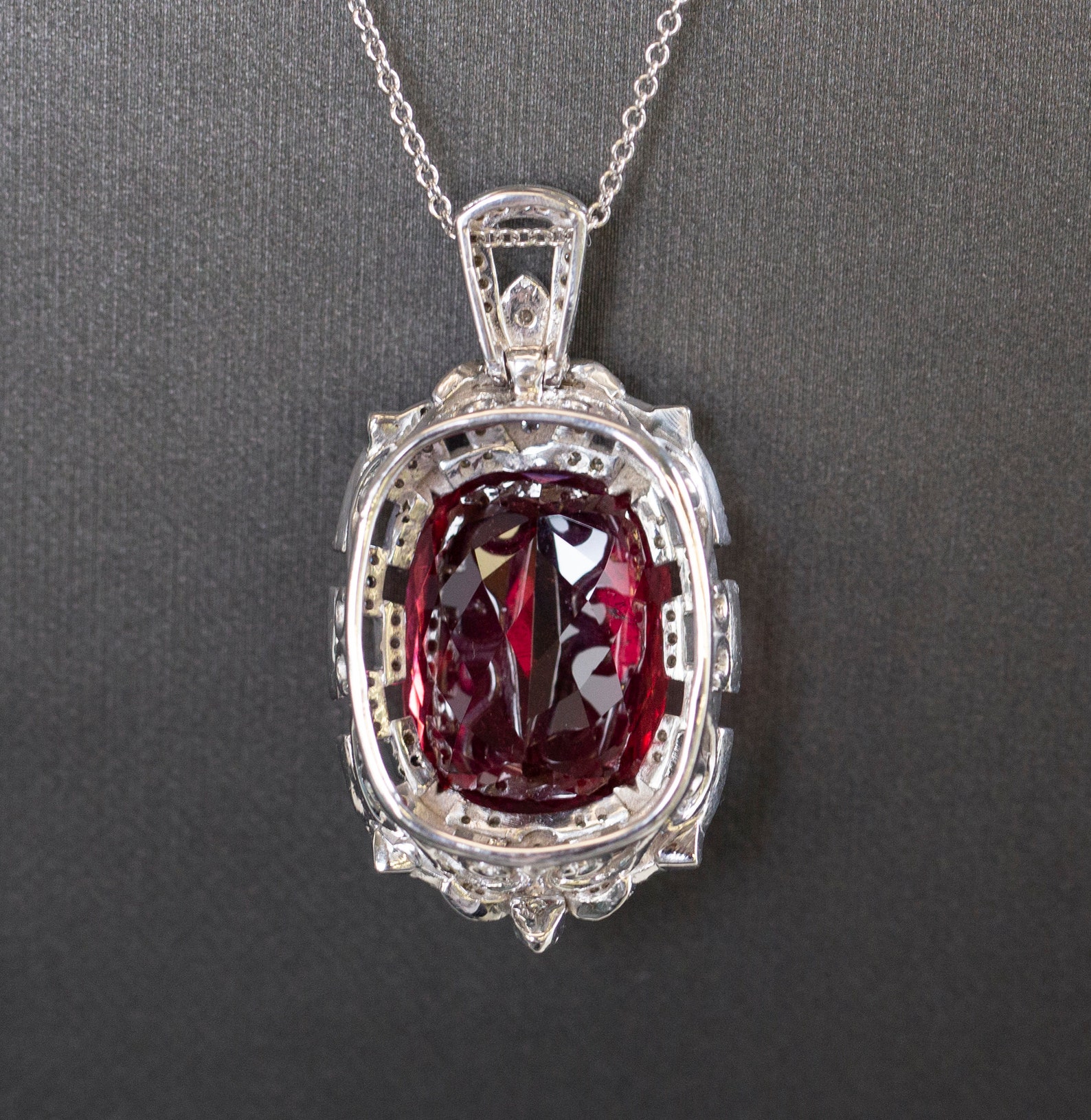 Royal Rubellite Red Tourmaline and Diamond Necklace in 18k - Etsy