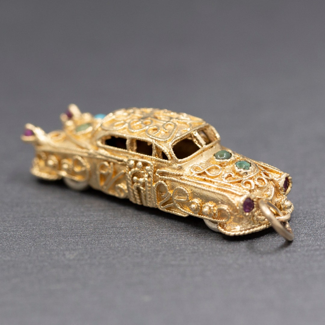 Etruscan Revival 1957 Cadillac Pendant Charm With Spinning Wheels in ...