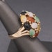 Multi Color Jade Jadeite Rainbow Domed Cocktail Ring in 14k Yellow Gold ...