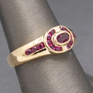 Sparkling Channel Set Ruby Band Ring in 14k Yellow Gold - Etsy
