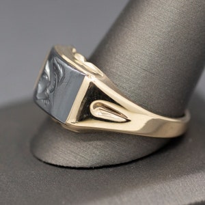 Vintage Hematite Roman Centurion Soldier Intaglio Signet Ring in 10k ...