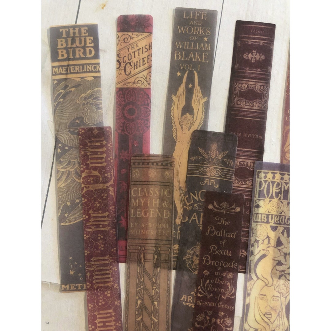 Book Spine Washi Stickers: Vintage Style Junk Journal Embellishments ...