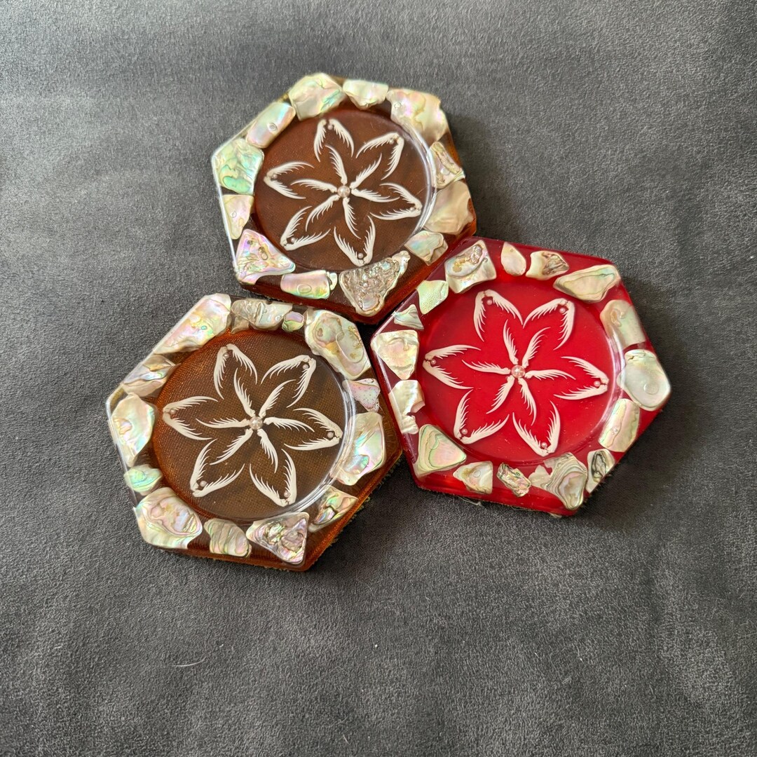 Vintage Coasters Set of 3 - Etsy