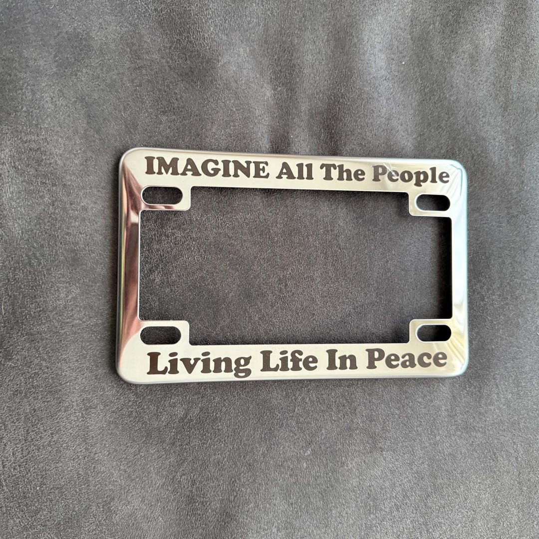 Custom “imagine” Motorcycle License Plate Frame - Etsy