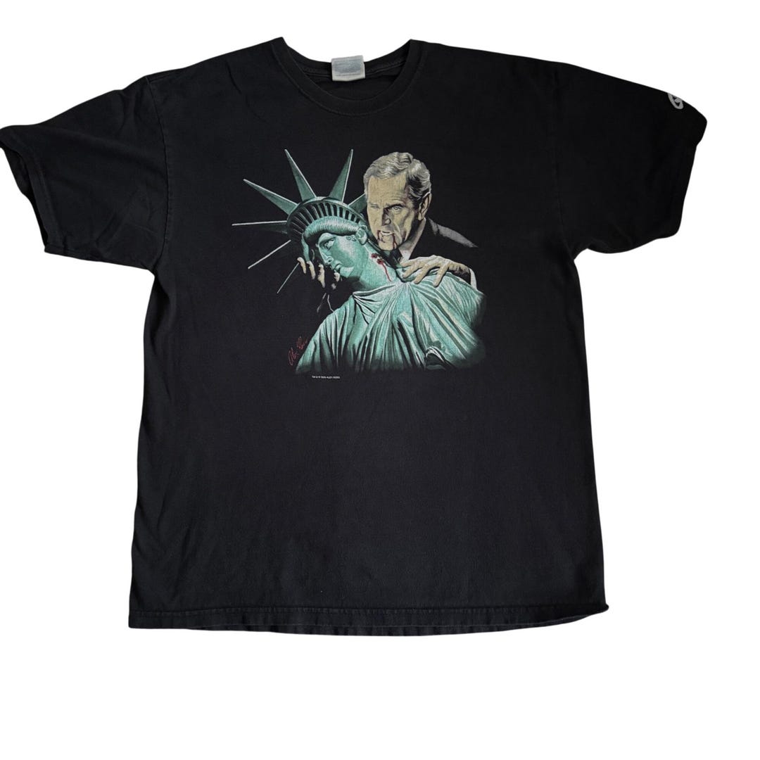 Vintage Alex Ross George Bush Statue of Liberty Graphic T-shirt Adult L ...
