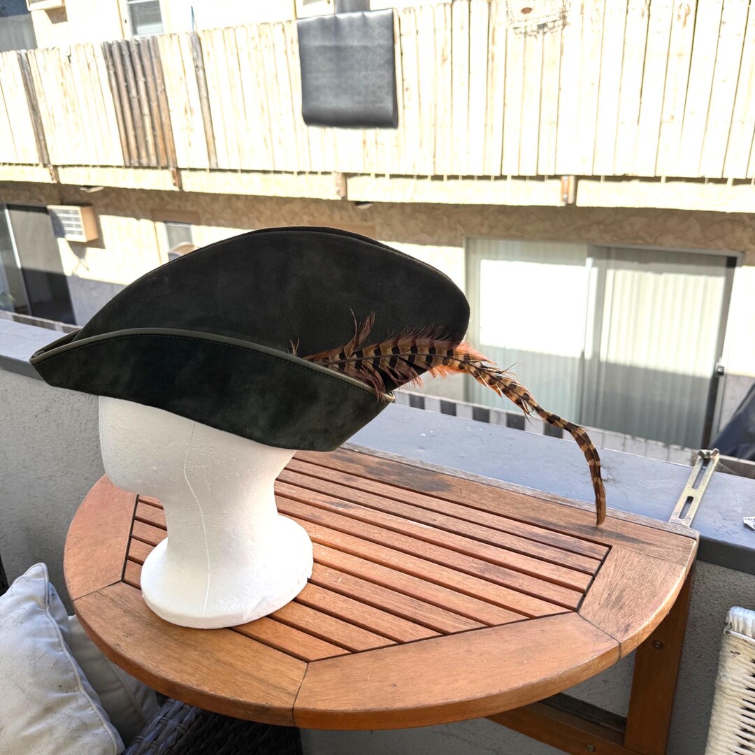 Robin Hood Suede Hat With Pheasant Feather - Etsy