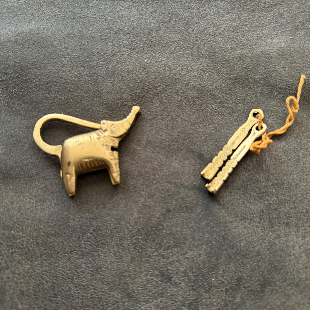 Antique Elephant Brass Padlock With Keys Collectible Decor - Etsy