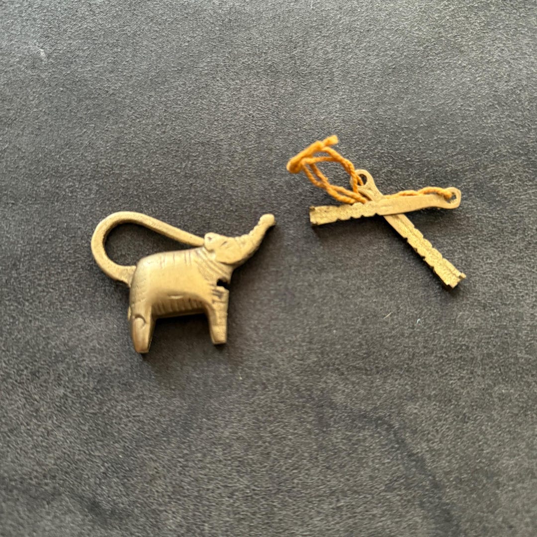 Antique Elephant Brass Padlock With Keys Collectible Decor - Etsy