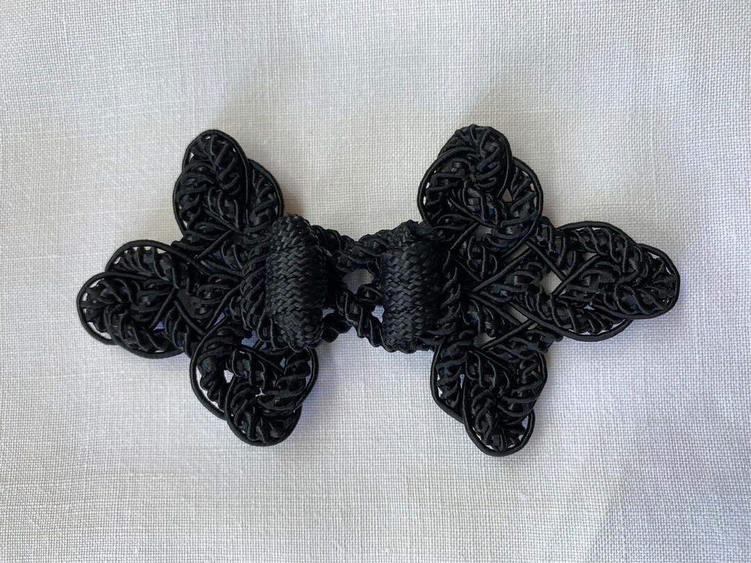 Black Braid Frog 5” Large French Made for Jacket, Cape, Garment Closure ...