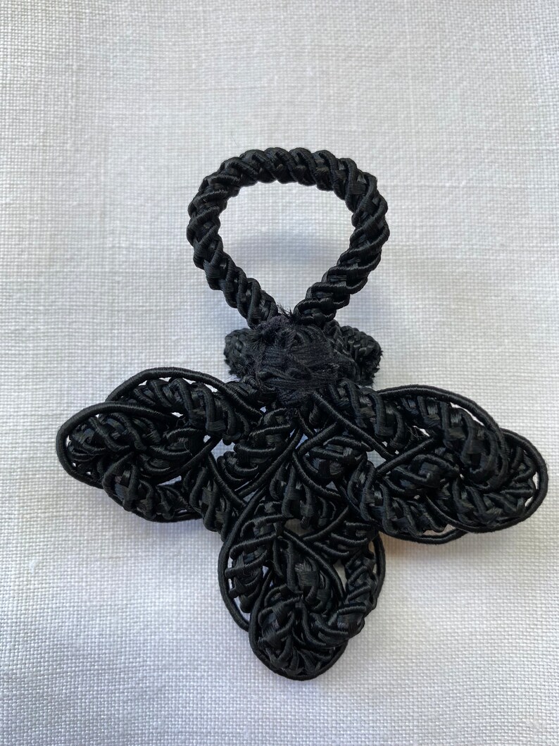 Black Braid Frog 5 Large French Made for Jacket Cape - Etsy