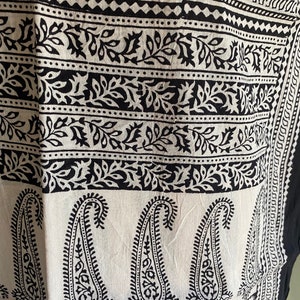 Cotton Scarf Shawl 22”x72” Bagh Hand Made Block Print Vegetable Dye ...