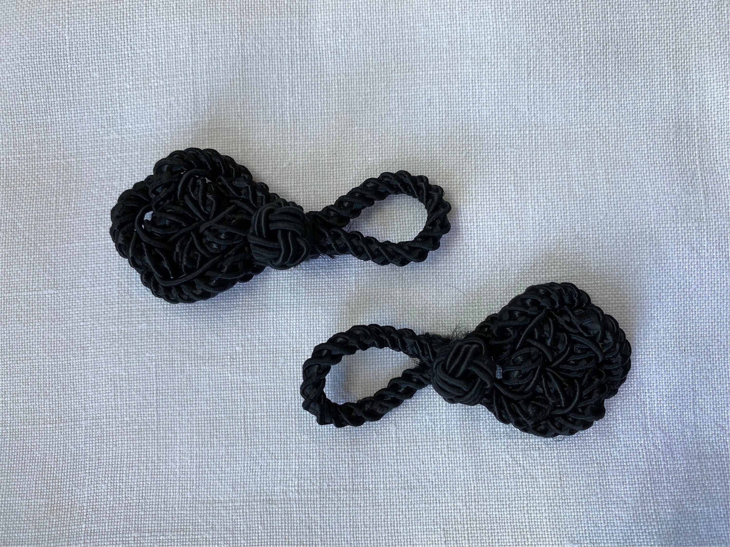 Black Braid Frog 3.25” Length Medium Size French Made for Jacket, Cape ...