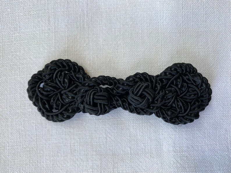 Black Braid Frog 3.25” Length Medium Size French Made for Jacket, Cape ...