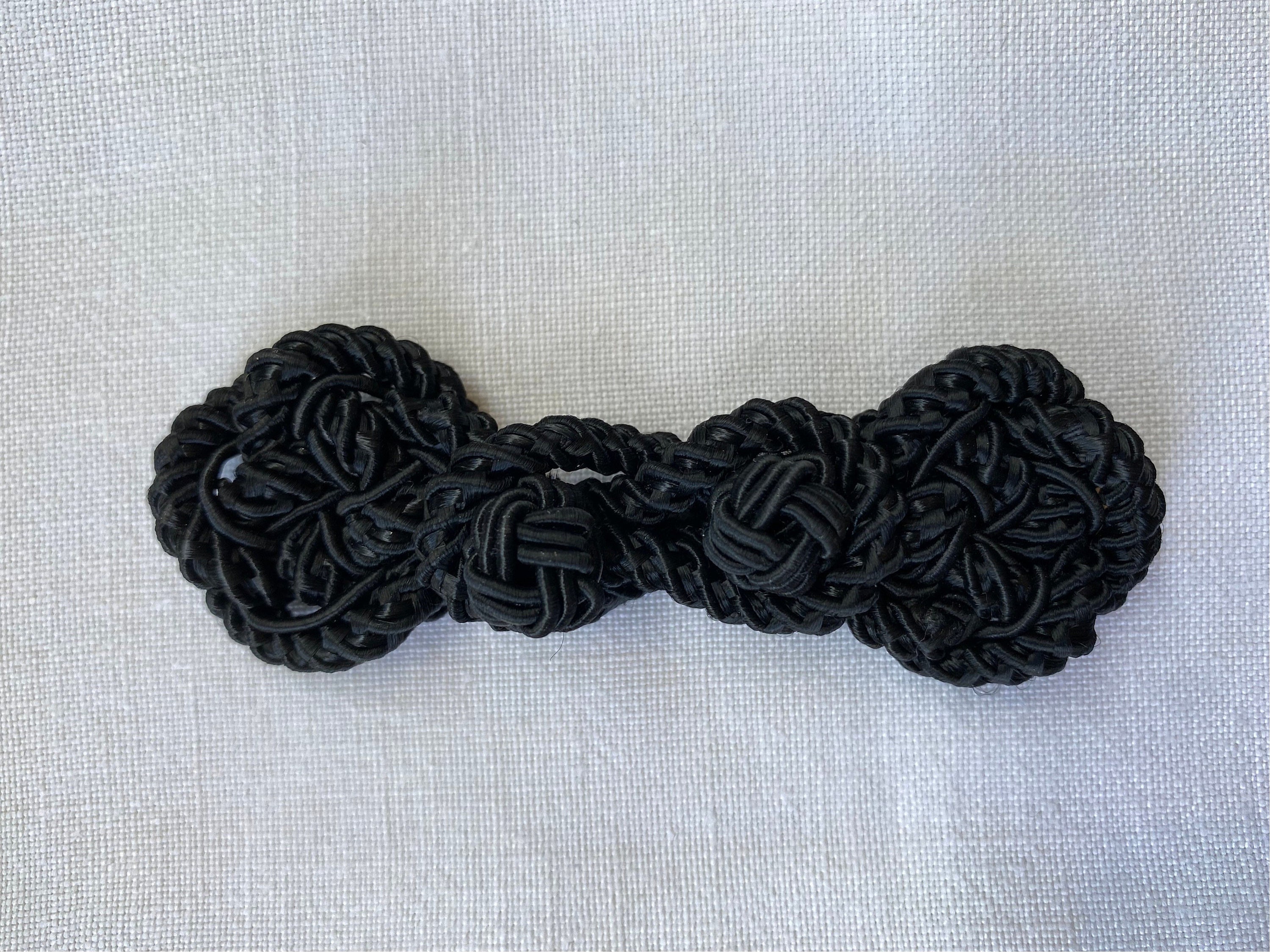 Black Braid Frog 3.25” Length Medium Size French Made for Jacket, Cape ...