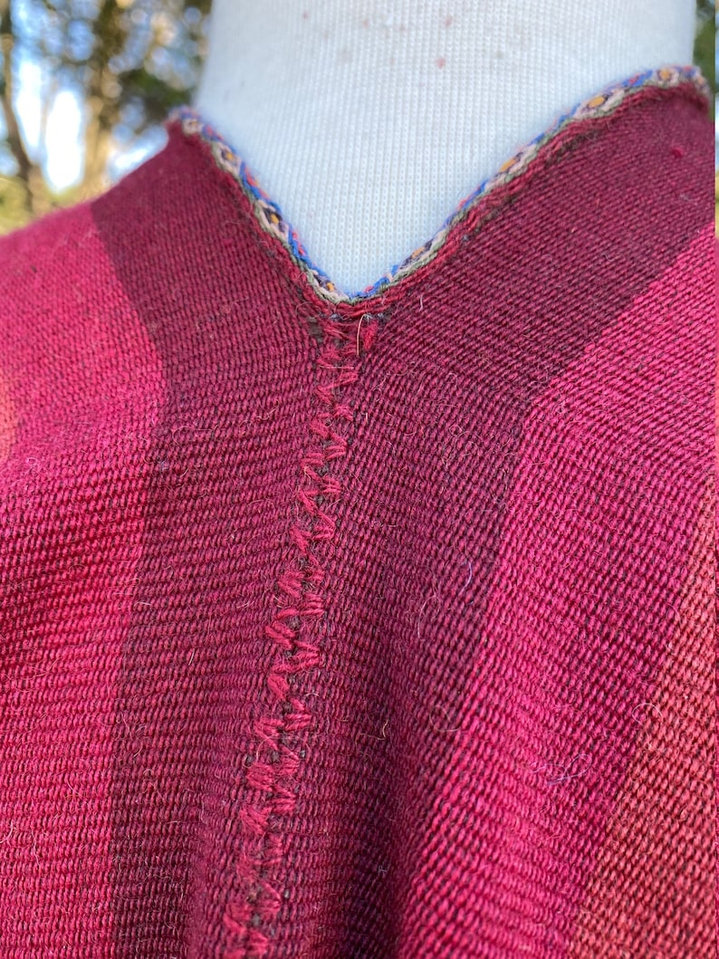 Peruvian Ruana Wool and Alpaca Handwoven Vegetable Hand Dye Ethnic ...