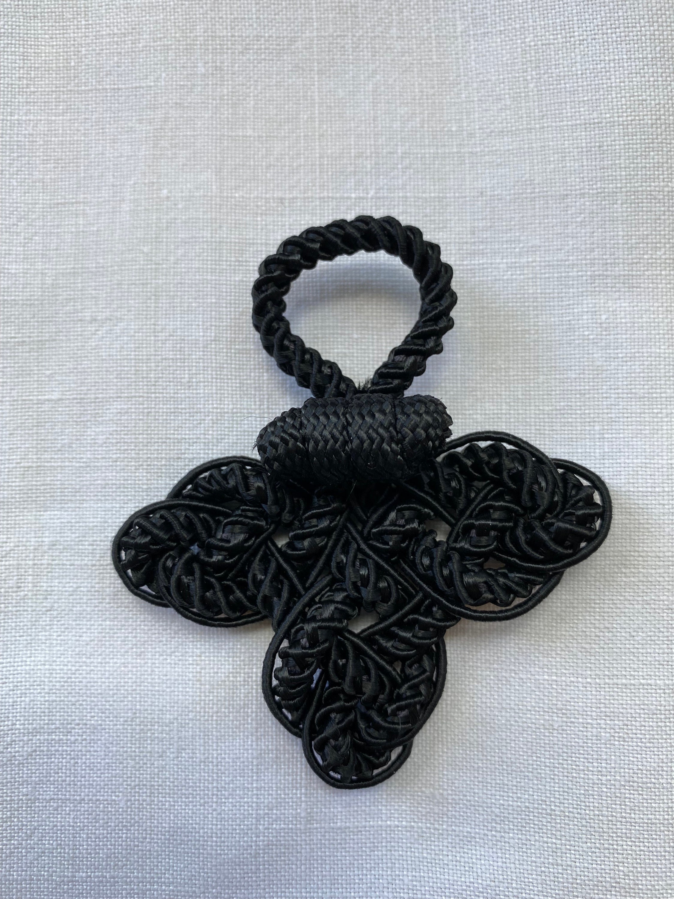Black Braid Frog 5” Large French Made for Jacket, Cape, Garment Closure ...