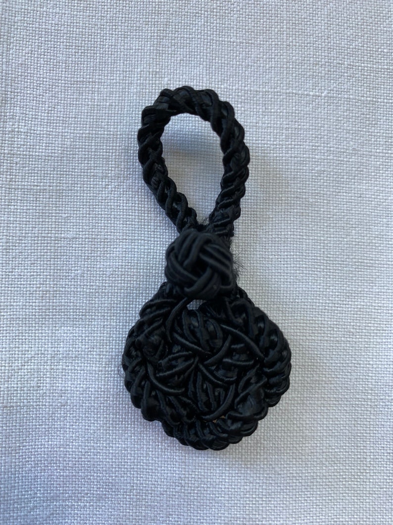 Black Braid Frog 3.25” Length Medium Size French Made for Jacket, Cape ...