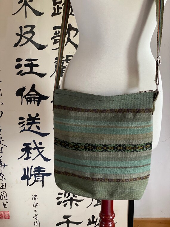 Peruvian Crossbody Handbag Bucket Shape Stripe Handwoven | Etsy