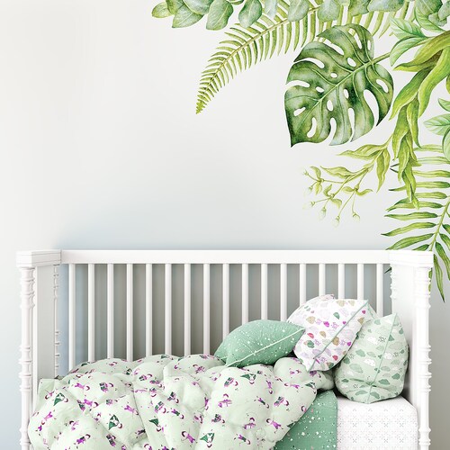 Greenery Garden Corner Wall Decal - Etsy