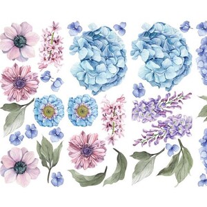 Blue & Lilac Hydrangea Individual Floral Wall Decals - Etsy