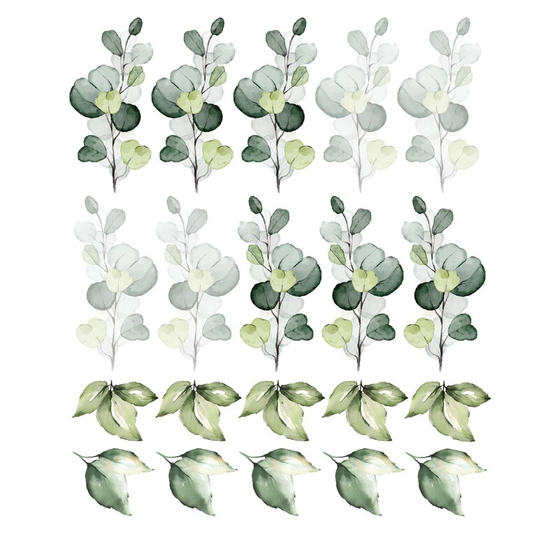 Green Foliage Wall Decal Set - Etsy
