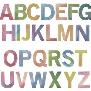 Watercolour Alphabet Set - Etsy
