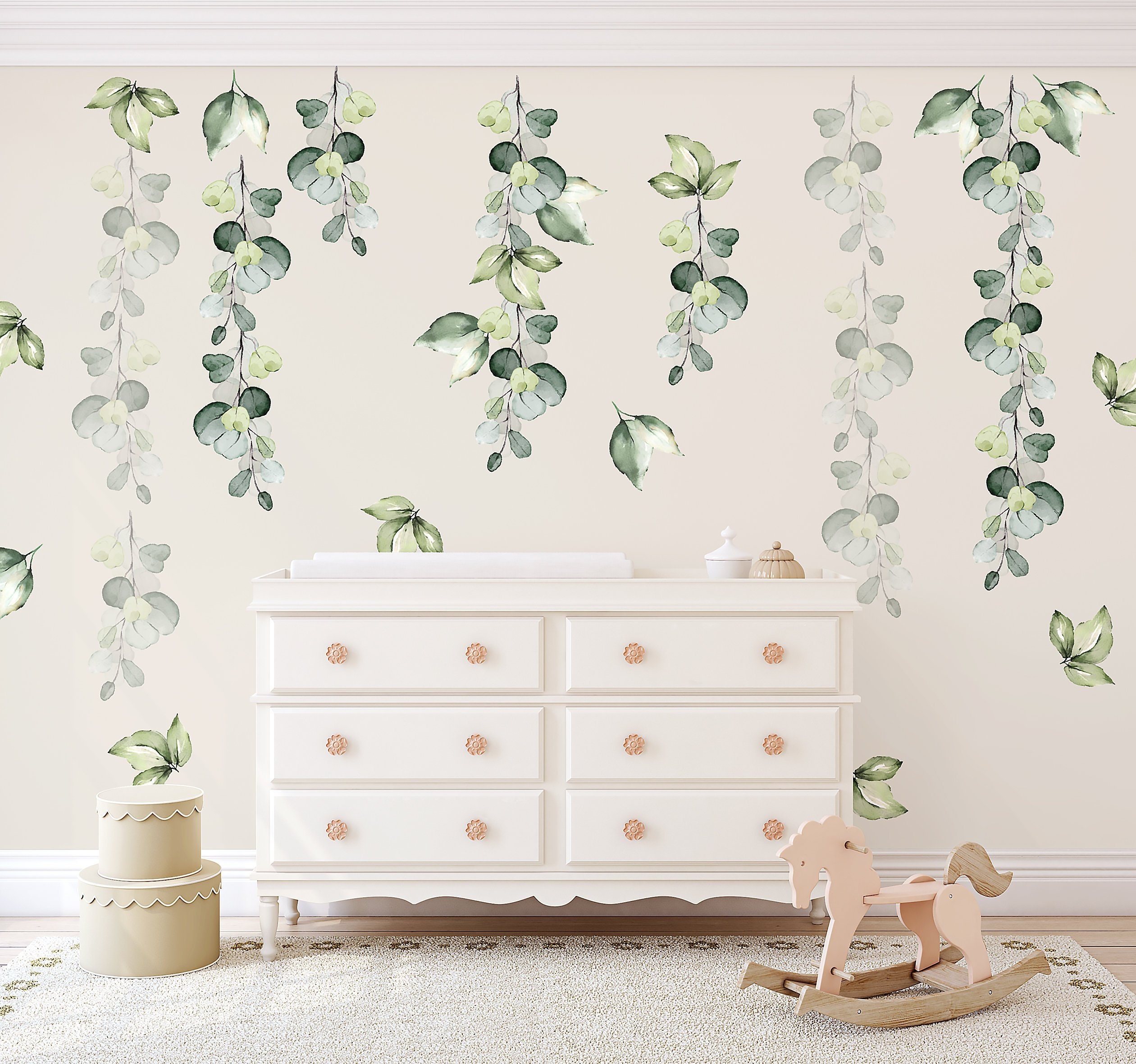 Green Foliage Wall Decal Set - Etsy