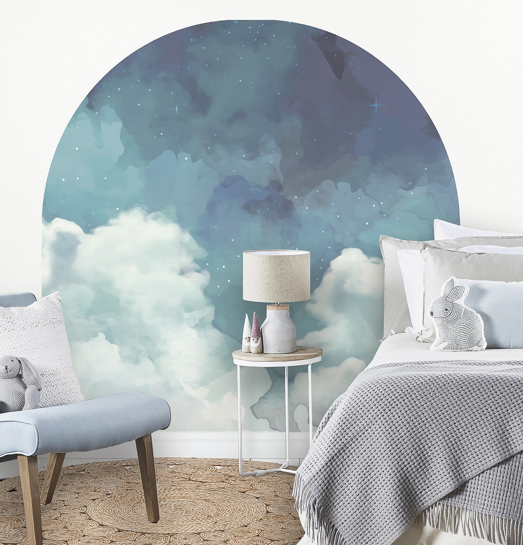 Cloudy Night Arch Wall Mural - Etsy