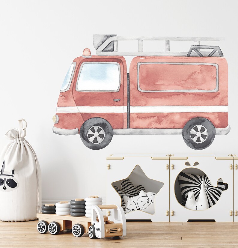 Fire Engine Wall Decal - Etsy