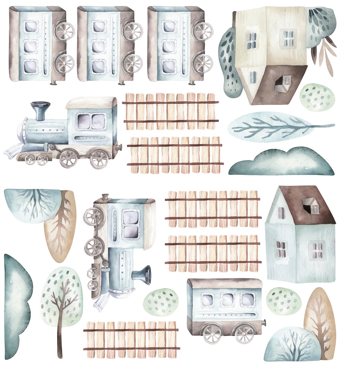 Train Decal Set - Etsy