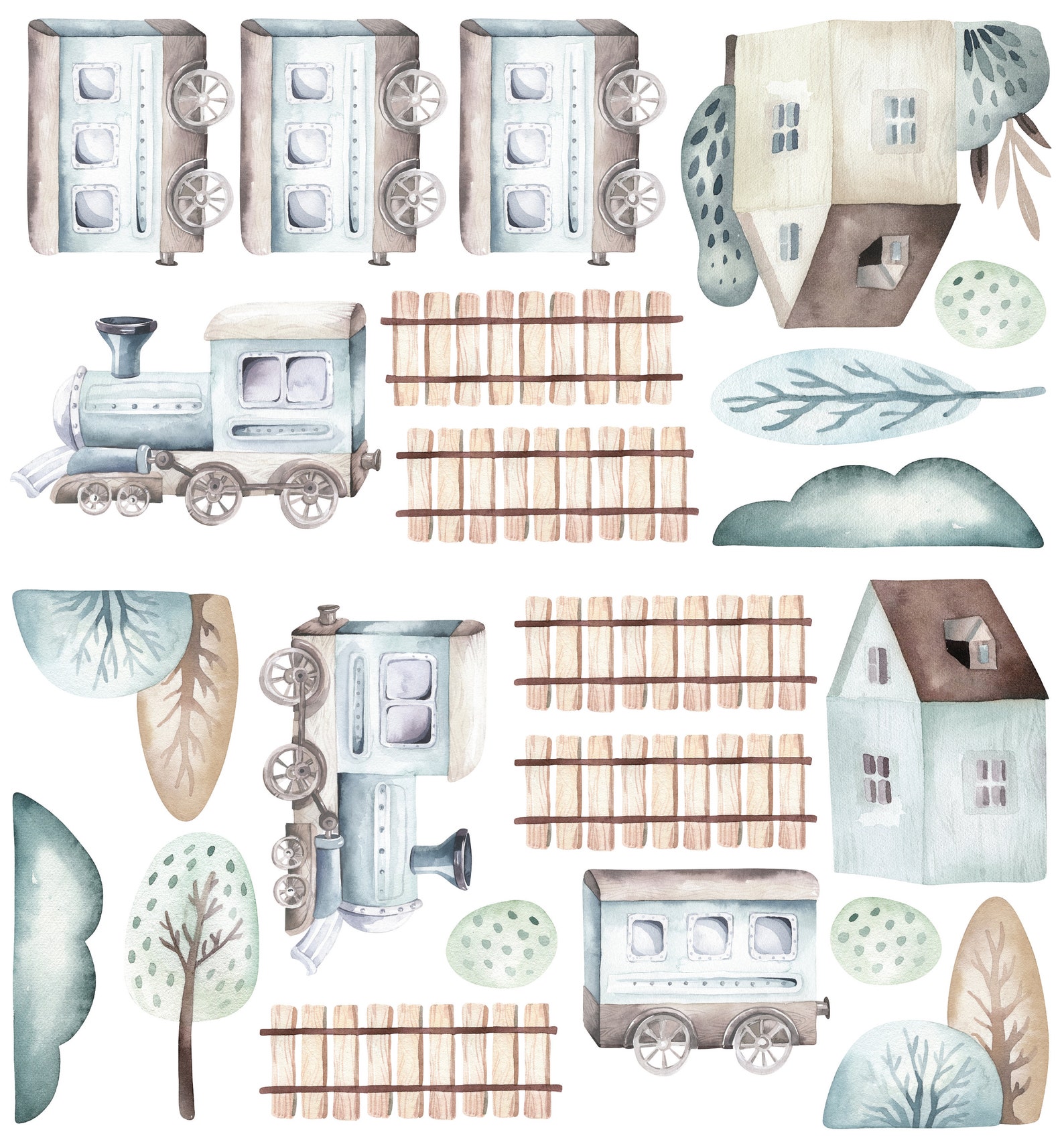 Train Decal Set - Etsy