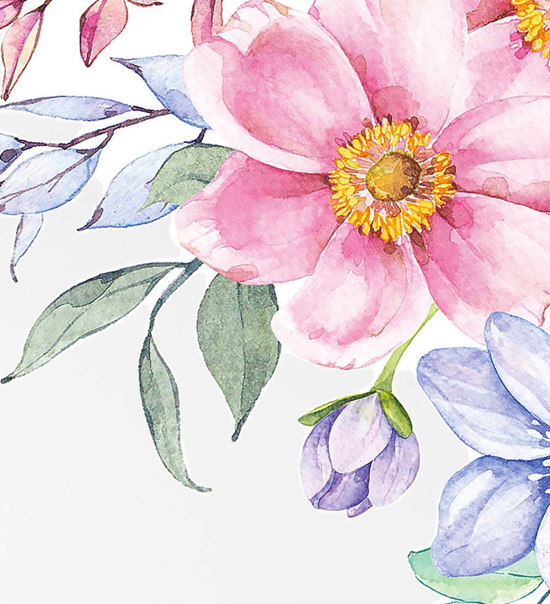 Spring Flowers Corner Wall Decal - Etsy