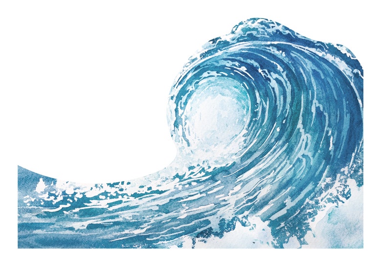Blue Wave Wall Mural - Etsy