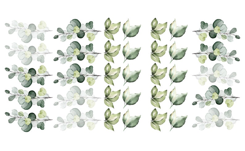 Green Foliage Wall Decal Set - Etsy