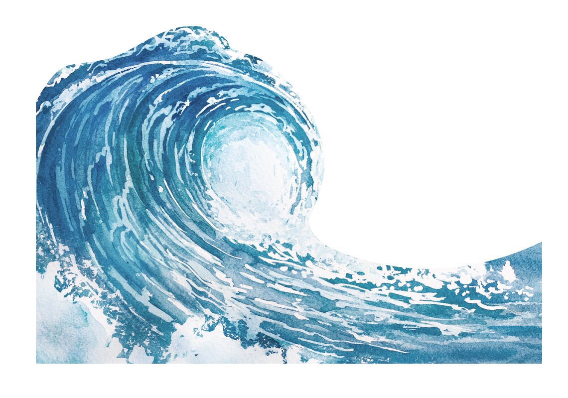 Blue Wave Wall Mural - Etsy