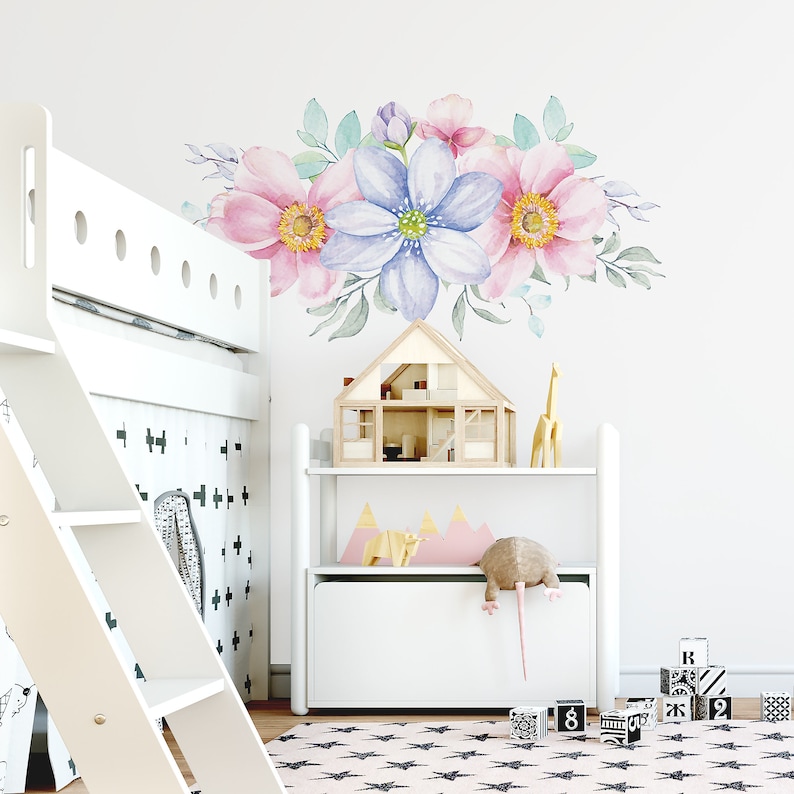 Spring Flowers Wall Decal | Etsy