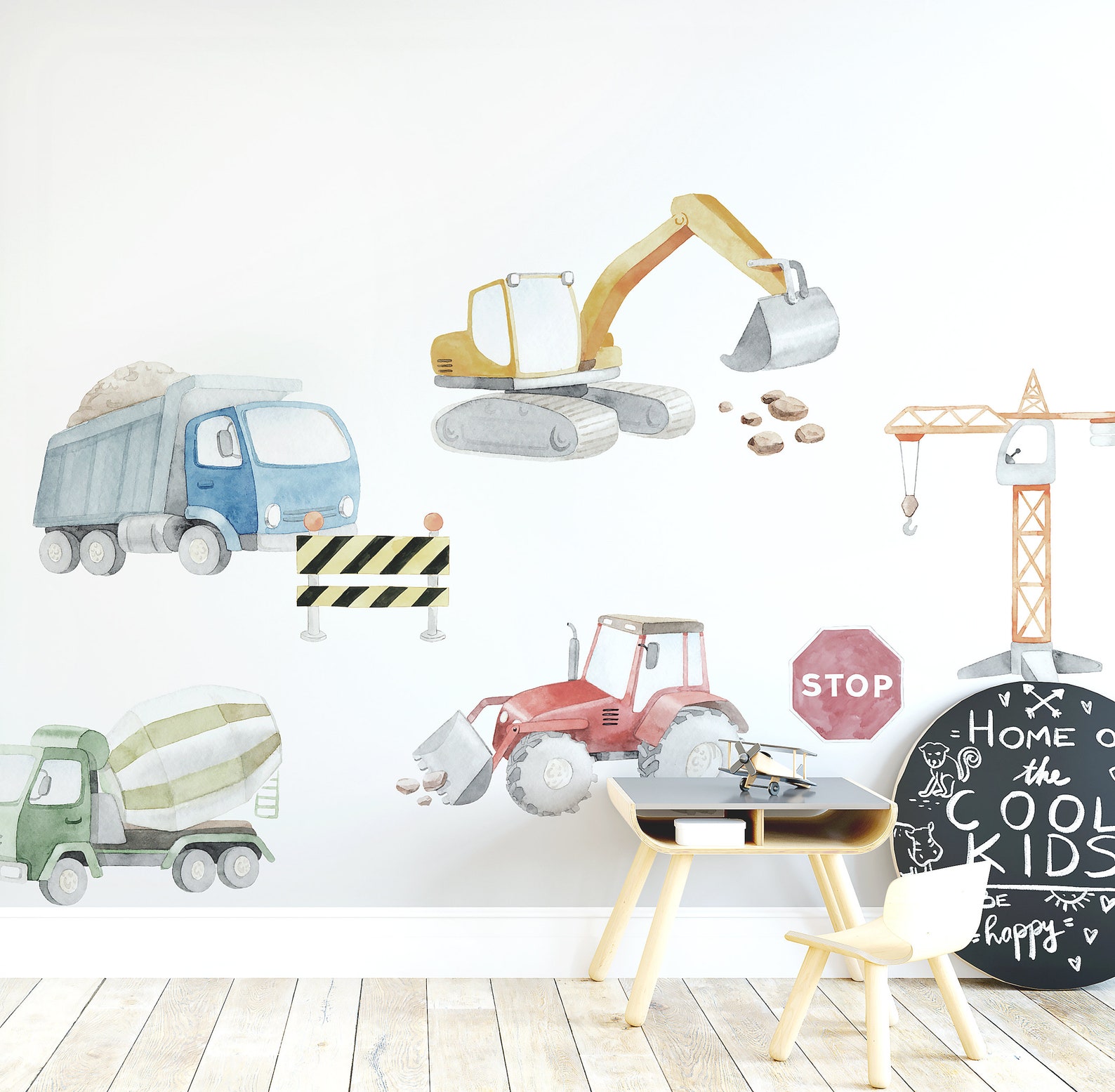 Construction & Trucks Decal Set - Etsy