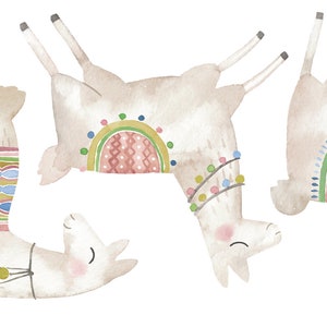 Watercolour Llama Wall Decal Set - Etsy