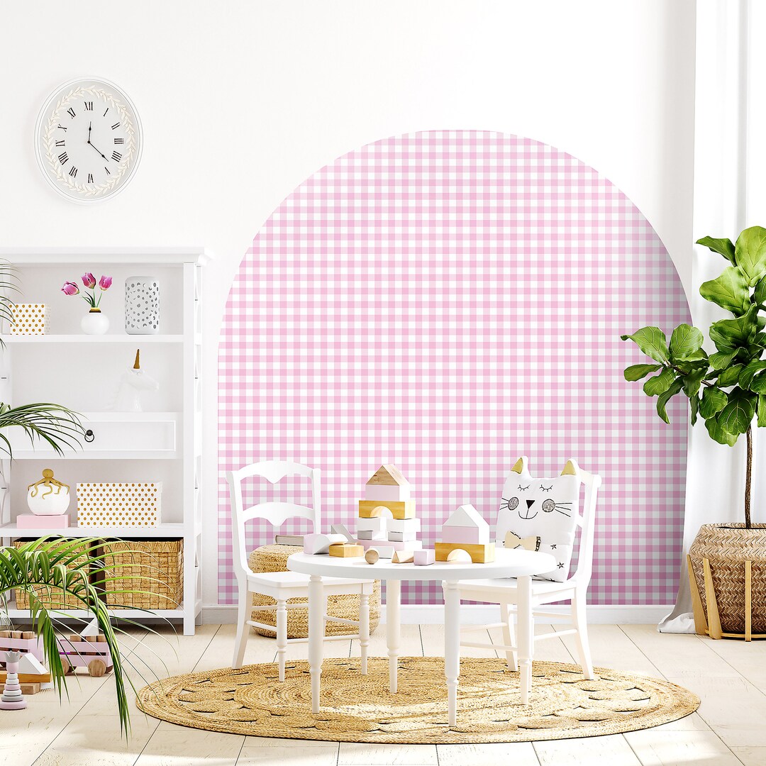 Gingham Wall Arch Decal - Etsy