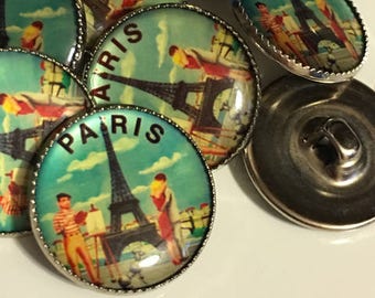 Paris buttons | Etsy
