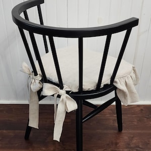 Linen Chair Cushion Cover in Natural for Windsor Spindle Rocking Chair ...