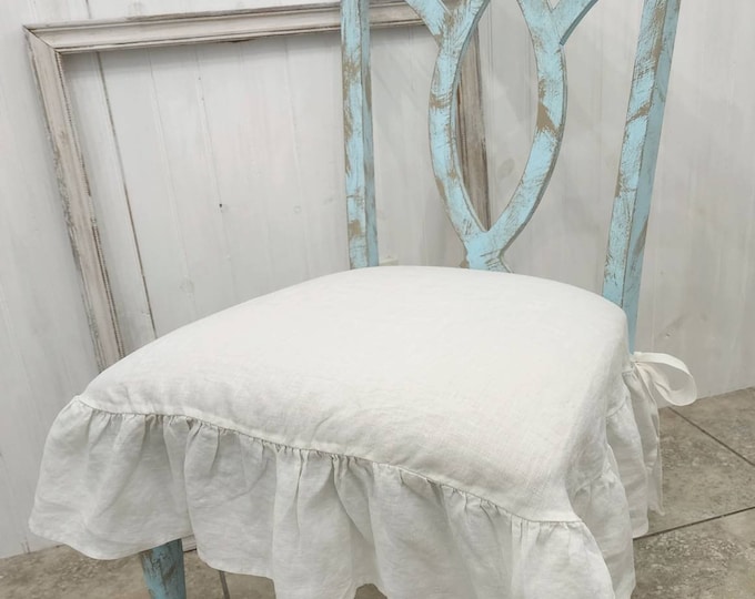 Desk Chair Covers/white Monogrammed Chair Back Cover / Personalized ...