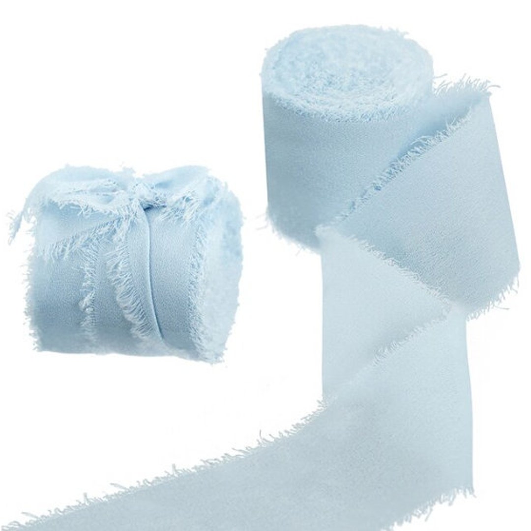 5m of Light Blue Silk Muslin Ribbon Light Blue Silk Muslin to Decorate ...