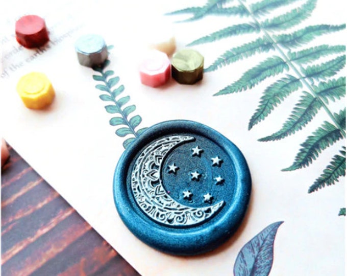 Seal With a Moon - Seal for Wax Seal Moon on Envelope, Gift Package ...