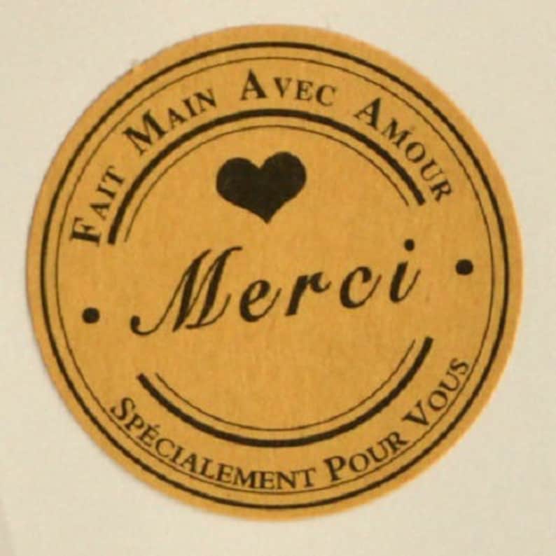 102 jolis stickers kraft Merci Fait main avec - Etsy France