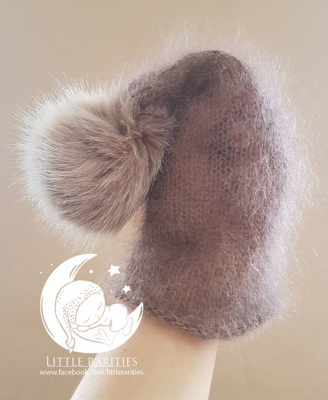 Newborn Fuzzy Sleepy Cap With Pom Pomnewborn Props Newborn - Etsy