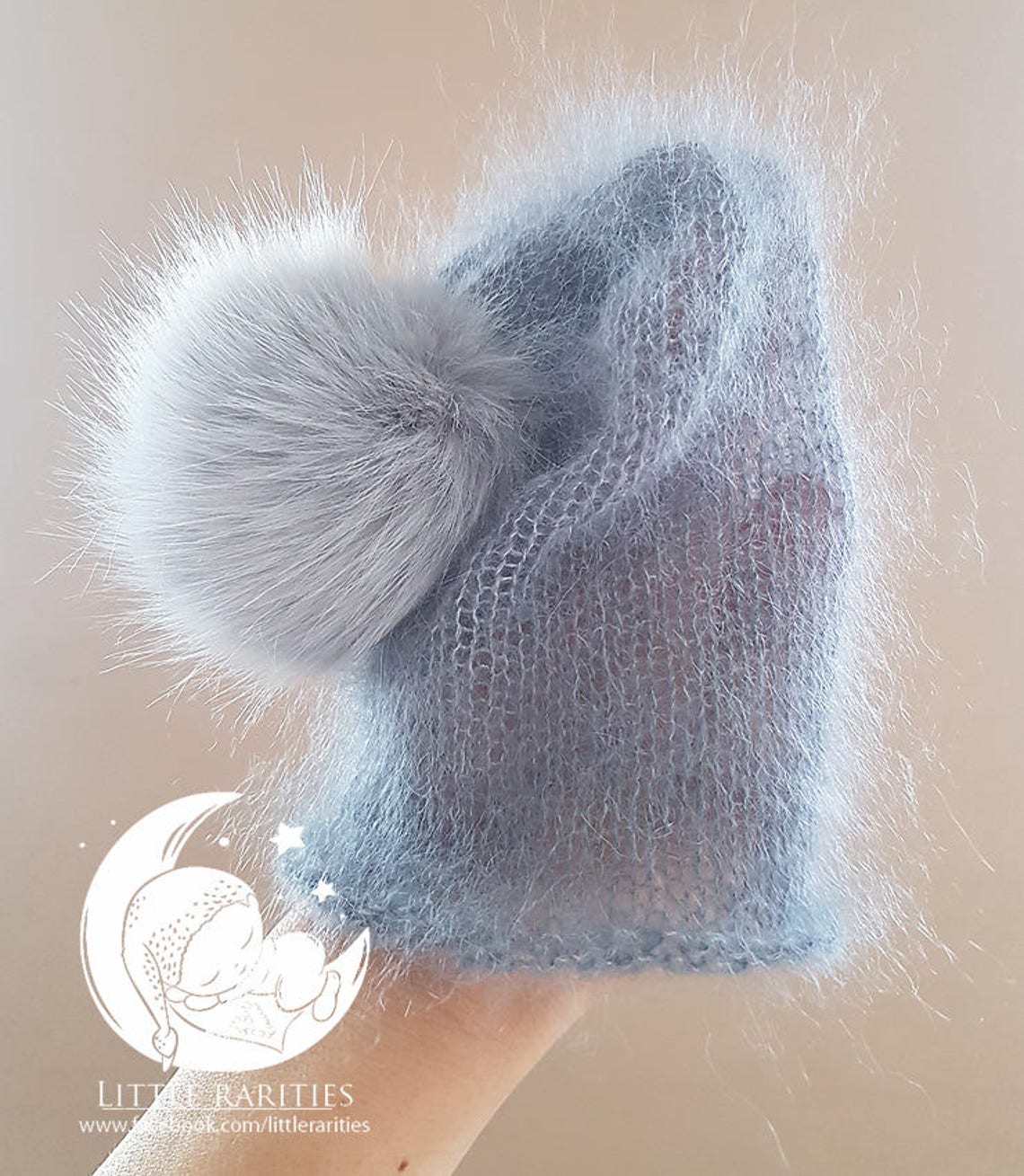 Newborn Fuzzy Sleepy Cap With Pom Pomnewborn Props Newborn - Etsy