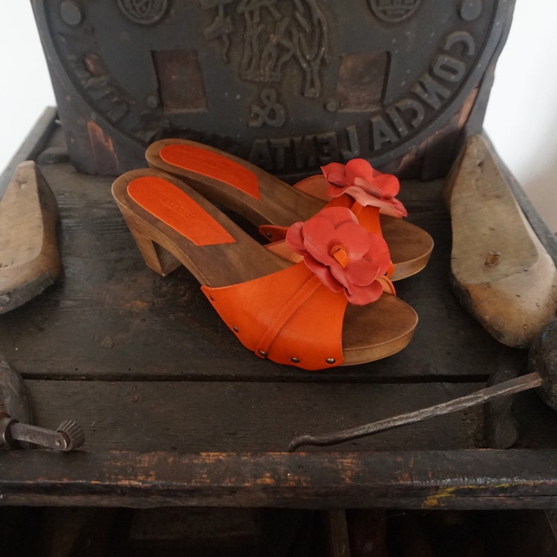 Handmade Wooden Clog in Vegetable Tanned Leather Made in - Etsy